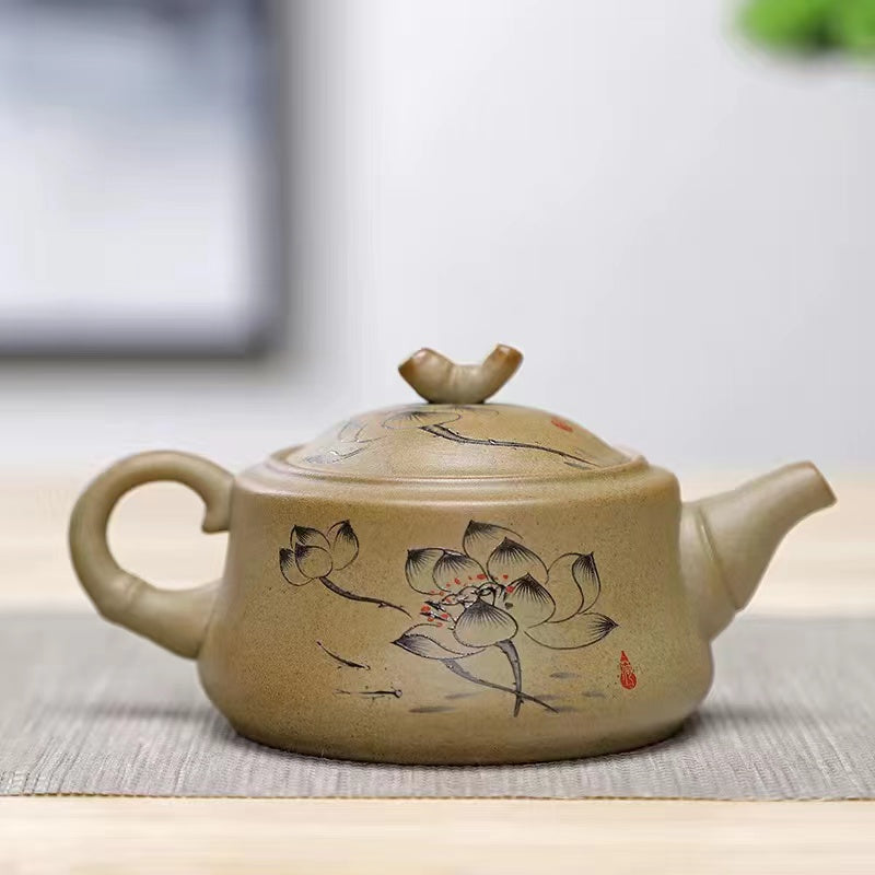 Rough pottery original old clay vintage color hand handle pot old rock