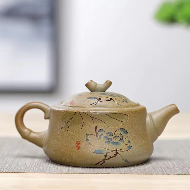Rough pottery original old clay vintage color hand handle pot old rock
