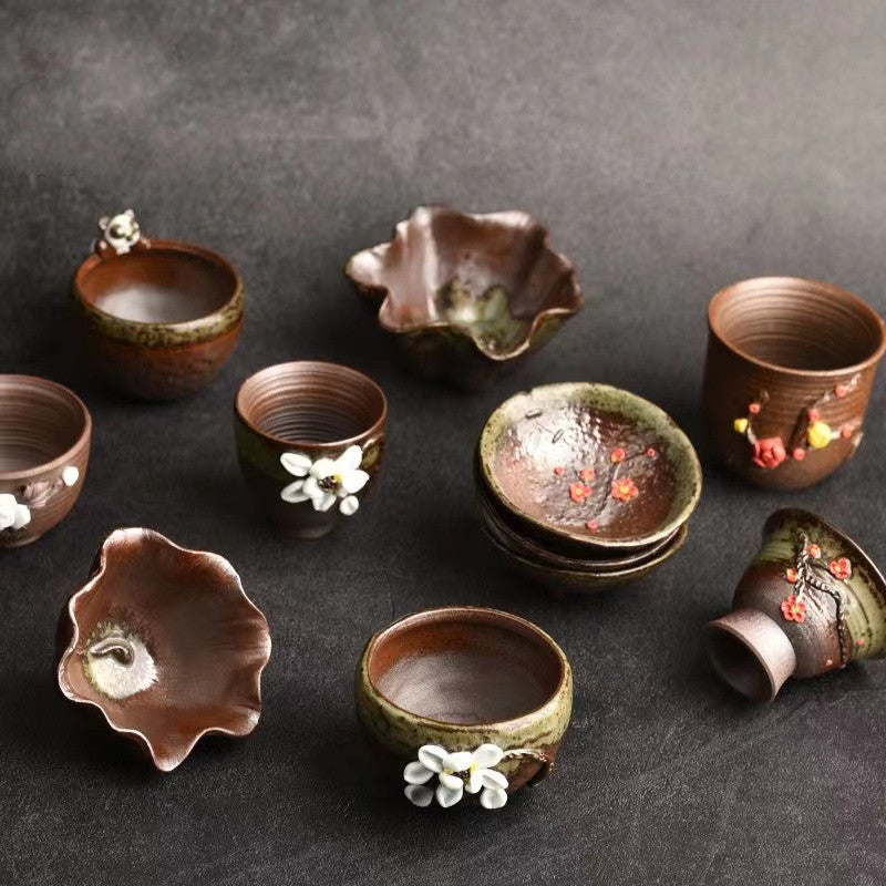 Qing Shui Chai-fired vintage hand-kneaded teacup